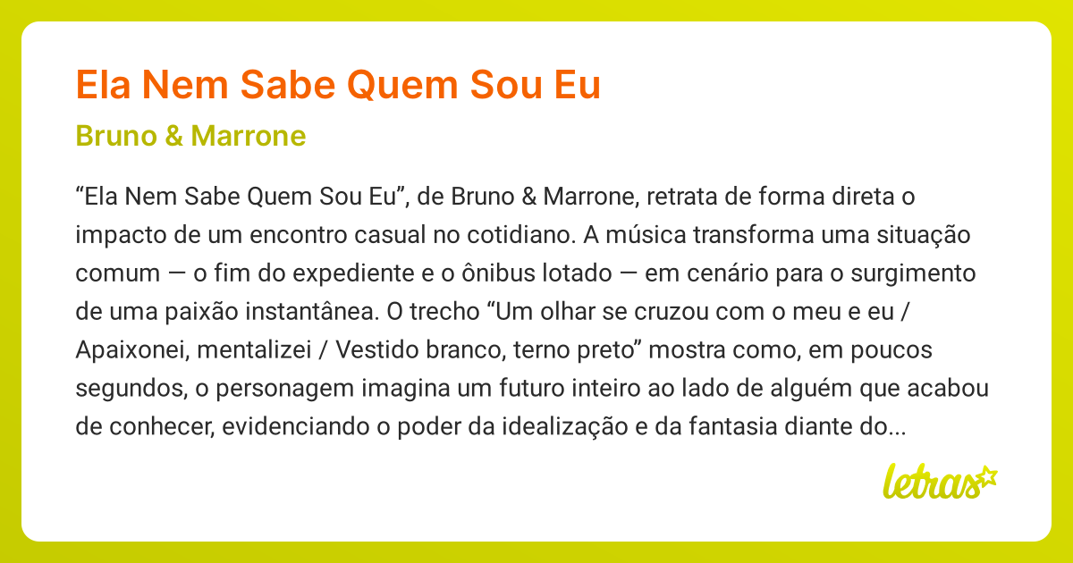 Significado da música ELA NEM SABE QUEM SOU EU (Bruno & Marrone ...