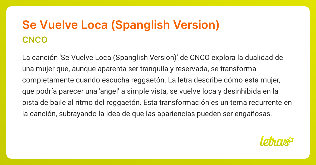 Significado de la canción Se Vuelve Loca (Spanglish Version) (CNCO ...