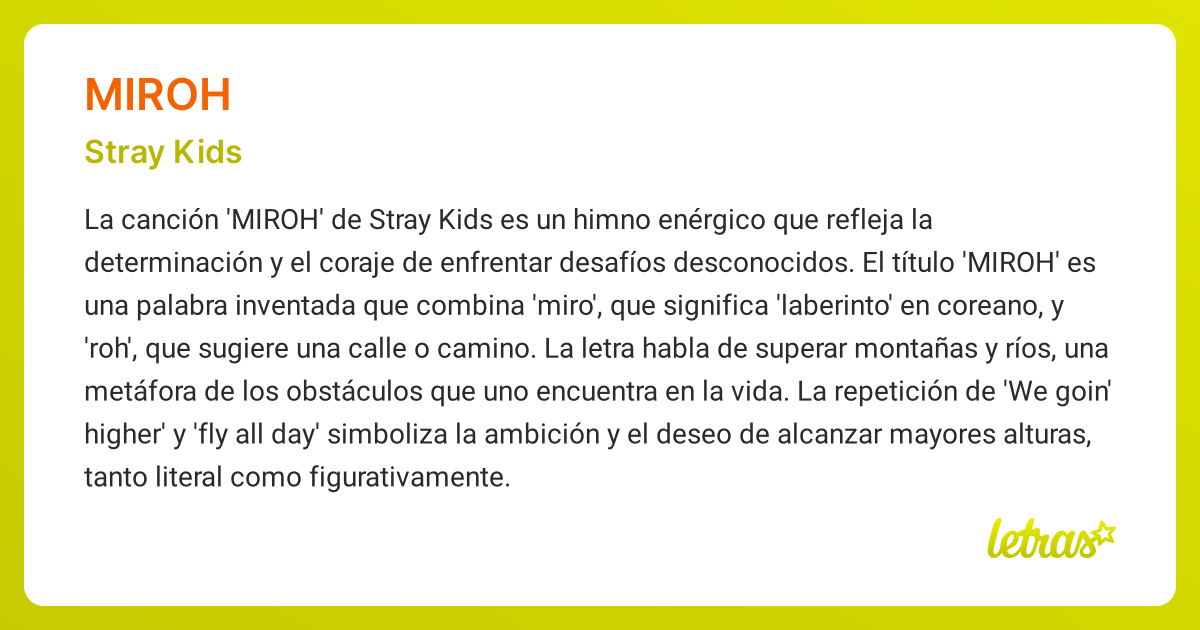 Significado de la canción MIROH (Stray Kids) - LETRAS.COM