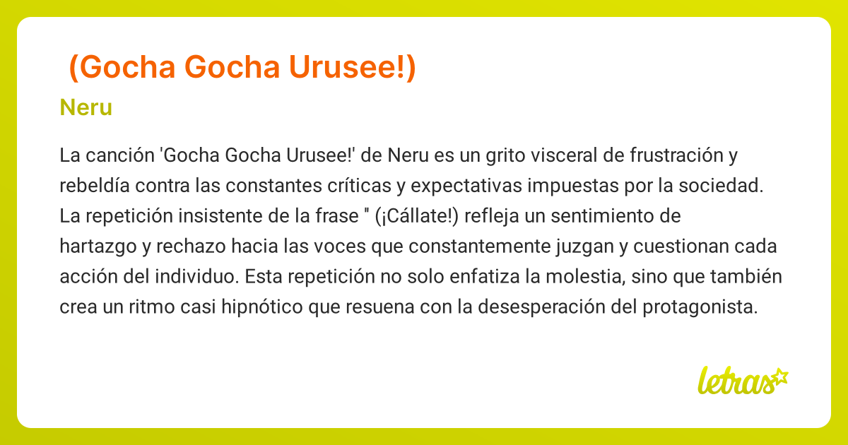 Significado de la canción ゴチャゴチャうるせ (Gocha Gocha Urusee!) (Neru ...