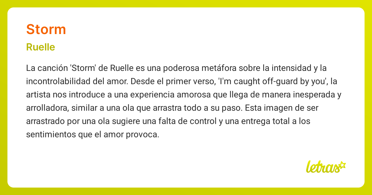 Significado de la canción STORM (Ruelle) - LETRAS.COM