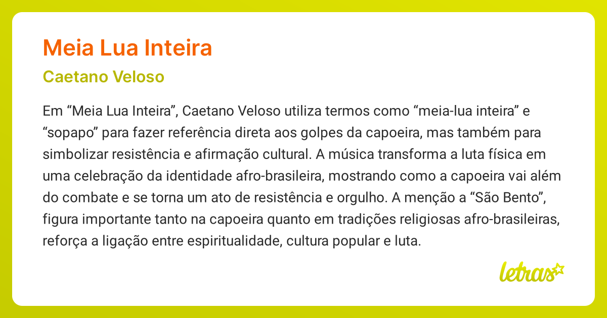 Significado da música MEIA LUA INTEIRA (Caetano Veloso) - LETRAS.MUS.BR