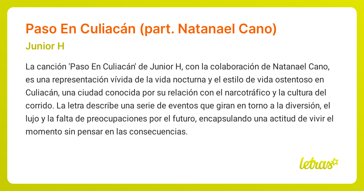 Significado de la canción Paso En Culiacán (part. Natanael Cano ...