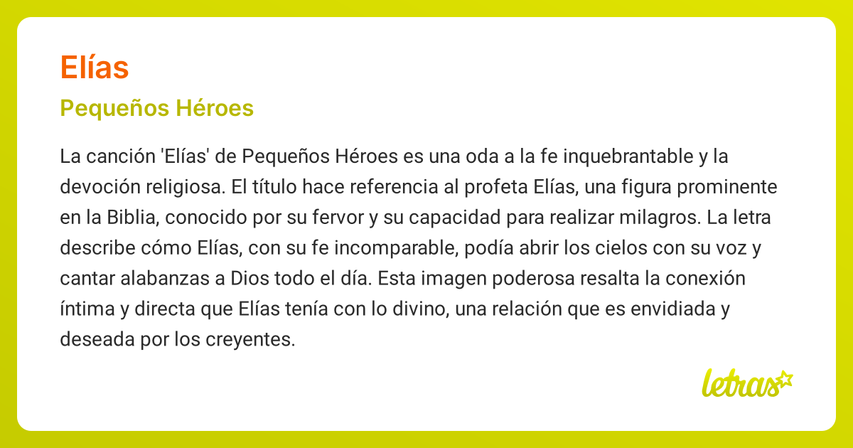 Significado de la canción ELÍAS (Pequeños Héroes) - LETRAS.COM