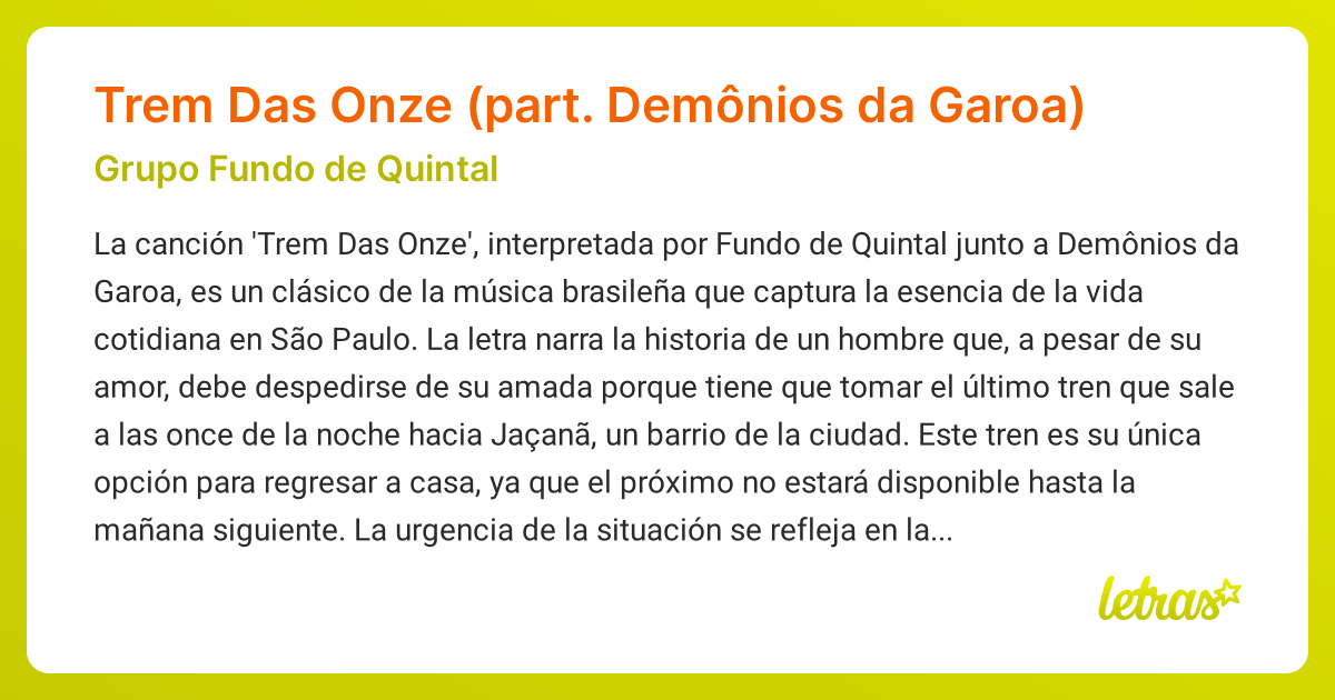Significado de la canción Trem Das Onze (part. Demônios da Garoa ...