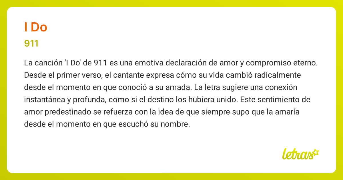 Significado de la canción I DO (911) - LETRAS.COM