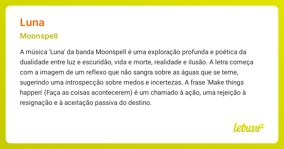 Significado da música LUNA (Moonspell) - LETRAS.MUS.BR