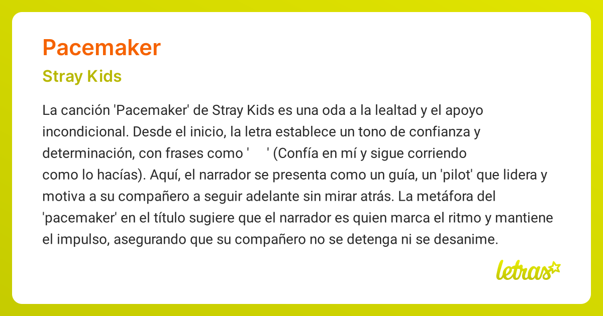 Significado de la canción PACEMAKER (Stray Kids) - LETRAS.COM