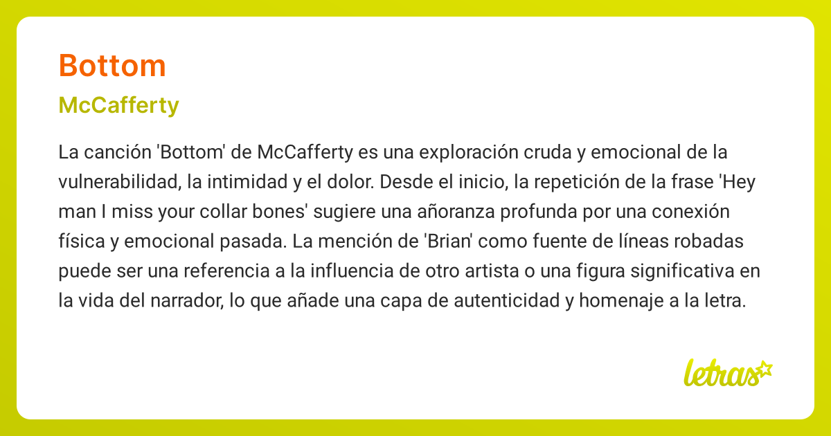 Significado de la canción BOTTOM (McCafferty) - LETRAS.COM