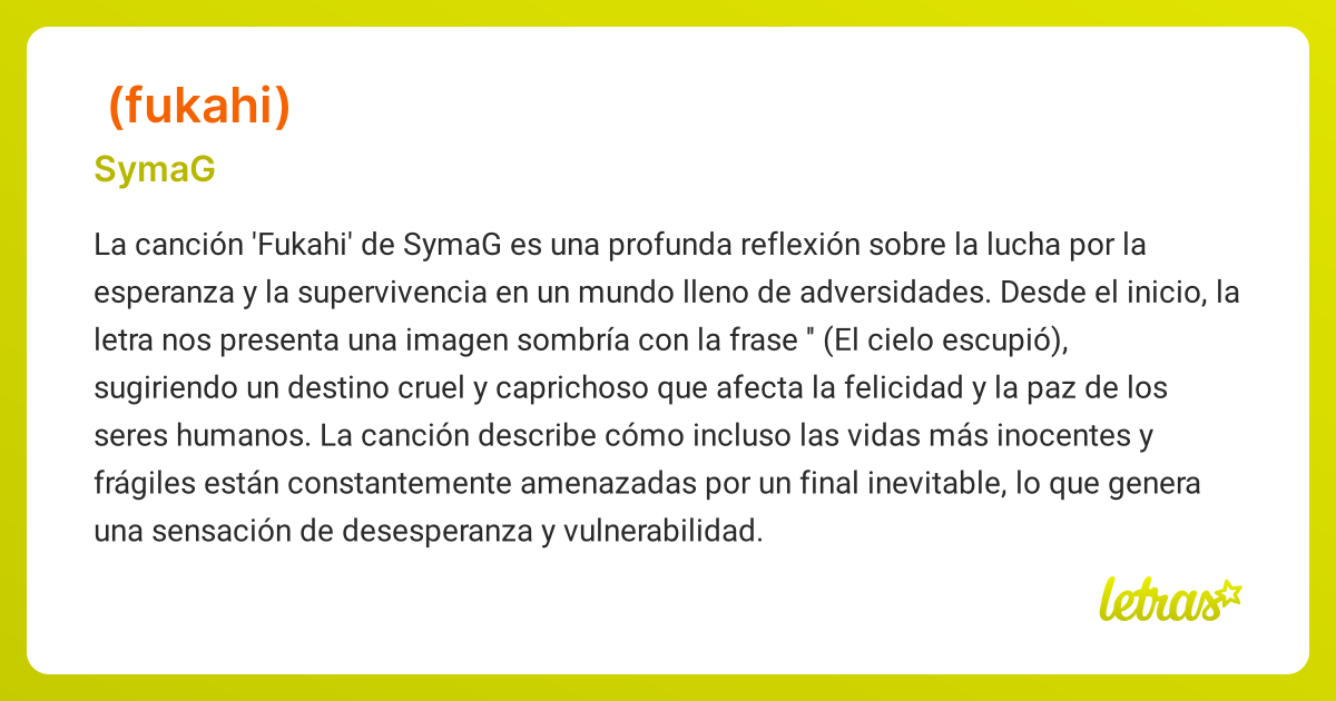 Significado de la canción 不可避 (FUKAHI) (SymaG) - LETRAS.COM