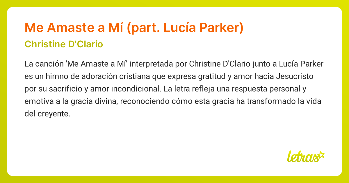 Significado de la canción Me Amaste a Mí (part. Lucía Parker ...