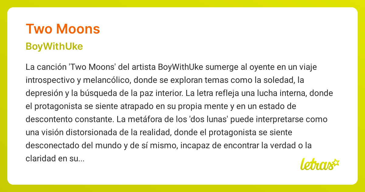 Significado de la canción TWO MOONS (BoyWithUke) - LETRAS.COM