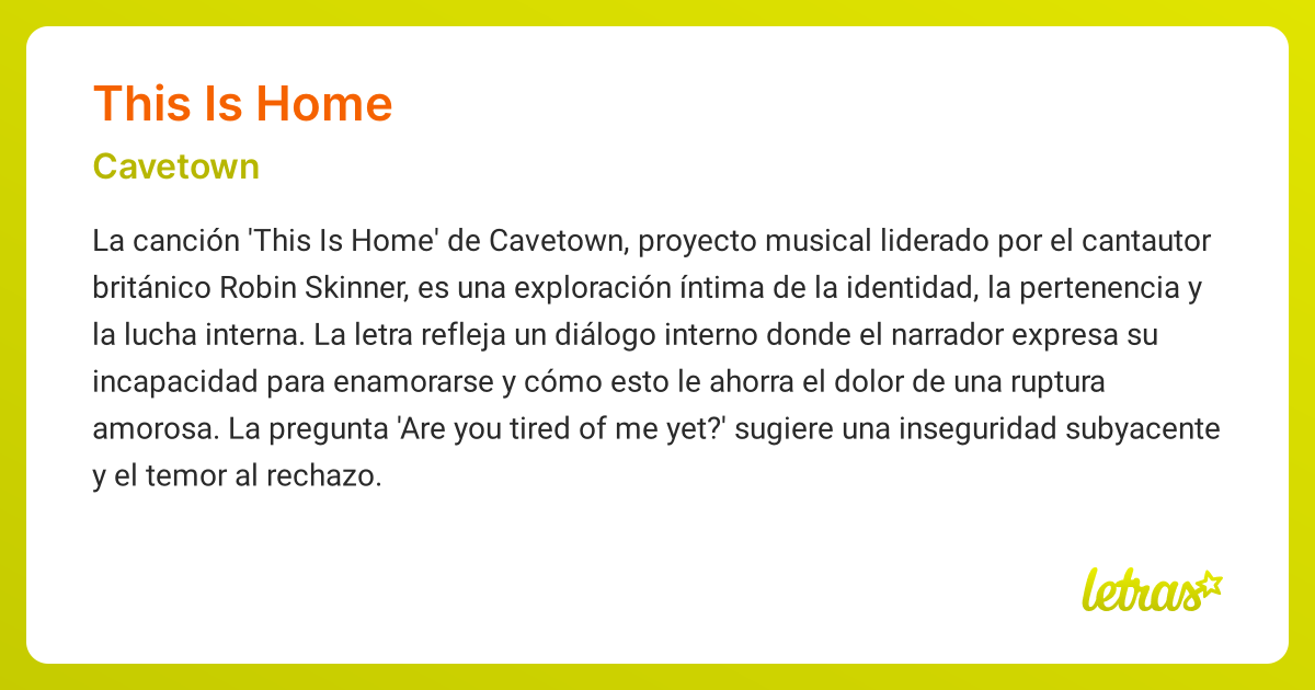 Significado de la canción THIS IS HOME (Cavetown) - LETRAS.COM