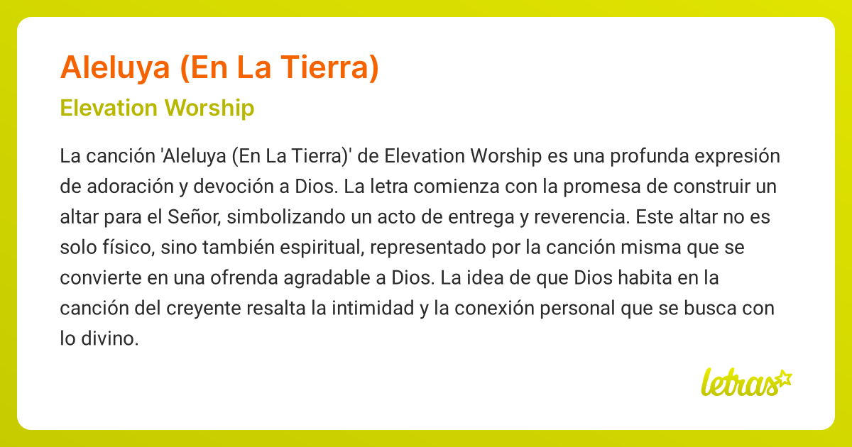 Significado de la canción ALELUYA (EN LA TIERRA) (Elevation Worship ...