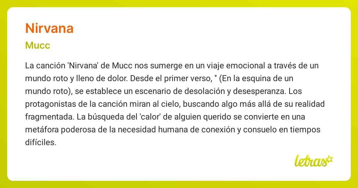 Significado de la canción NIRVANA (Mucc) - LETRAS.COM
