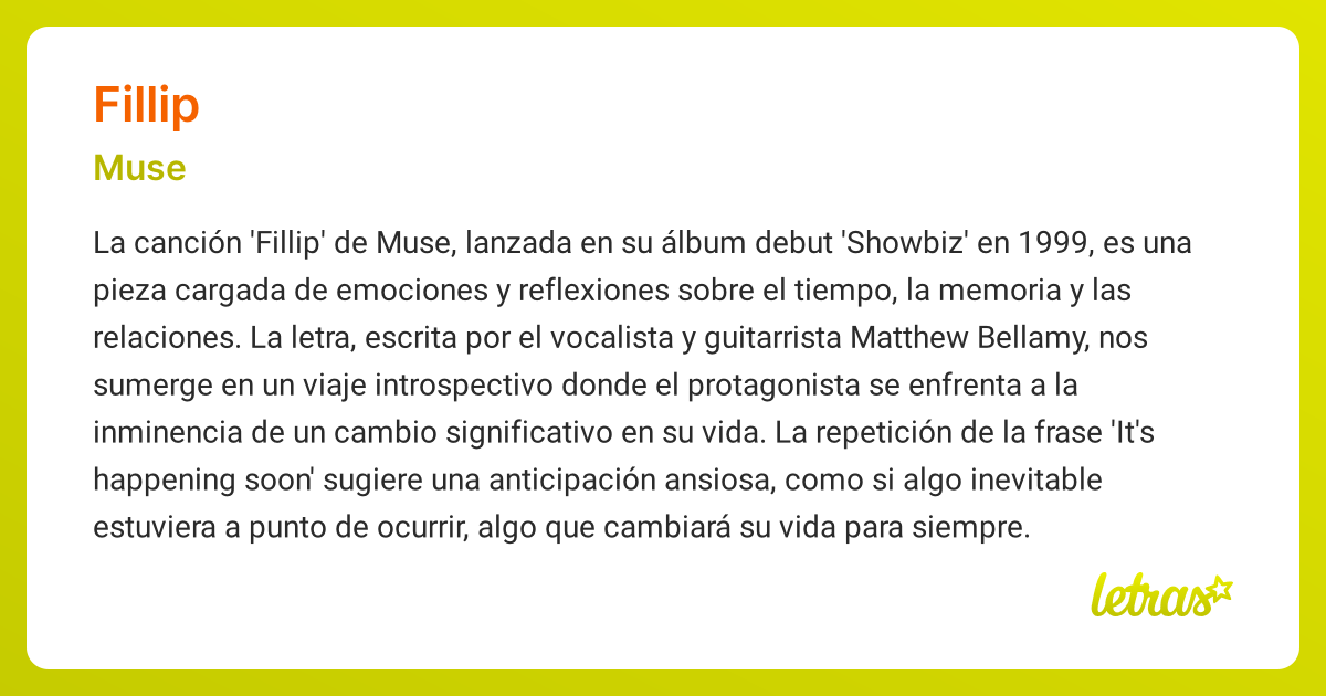 Significado de la canción FILLIP (Muse) - LETRAS.COM