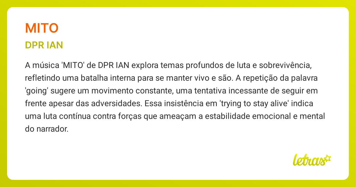 Significado da música MITO (DPR IAN) - LETRAS.MUS.BR