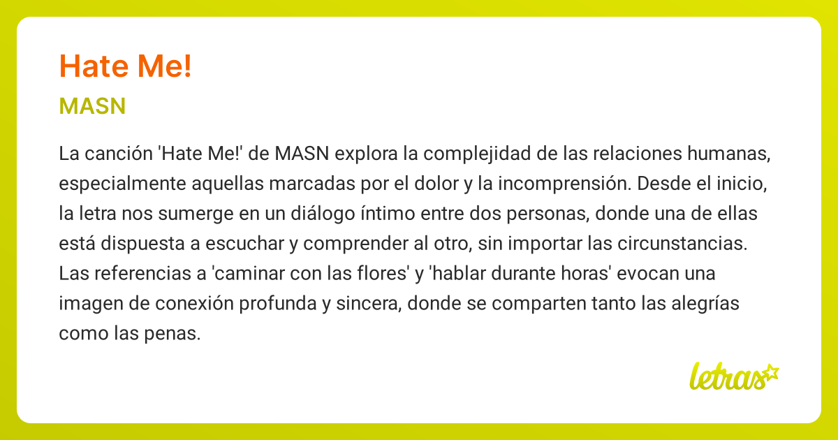 Significado de la canción HATE ME! (MASN) - LETRAS.COM
