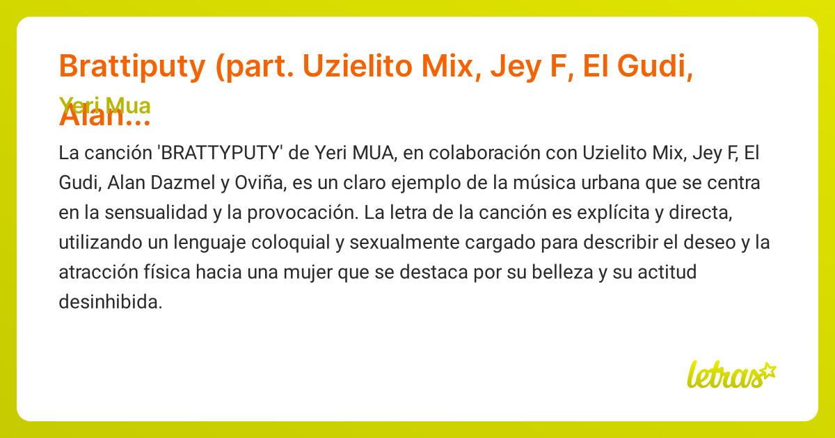 Significado de la canción Brattiputy (part. Uzielito Mix, Jey F, El ...