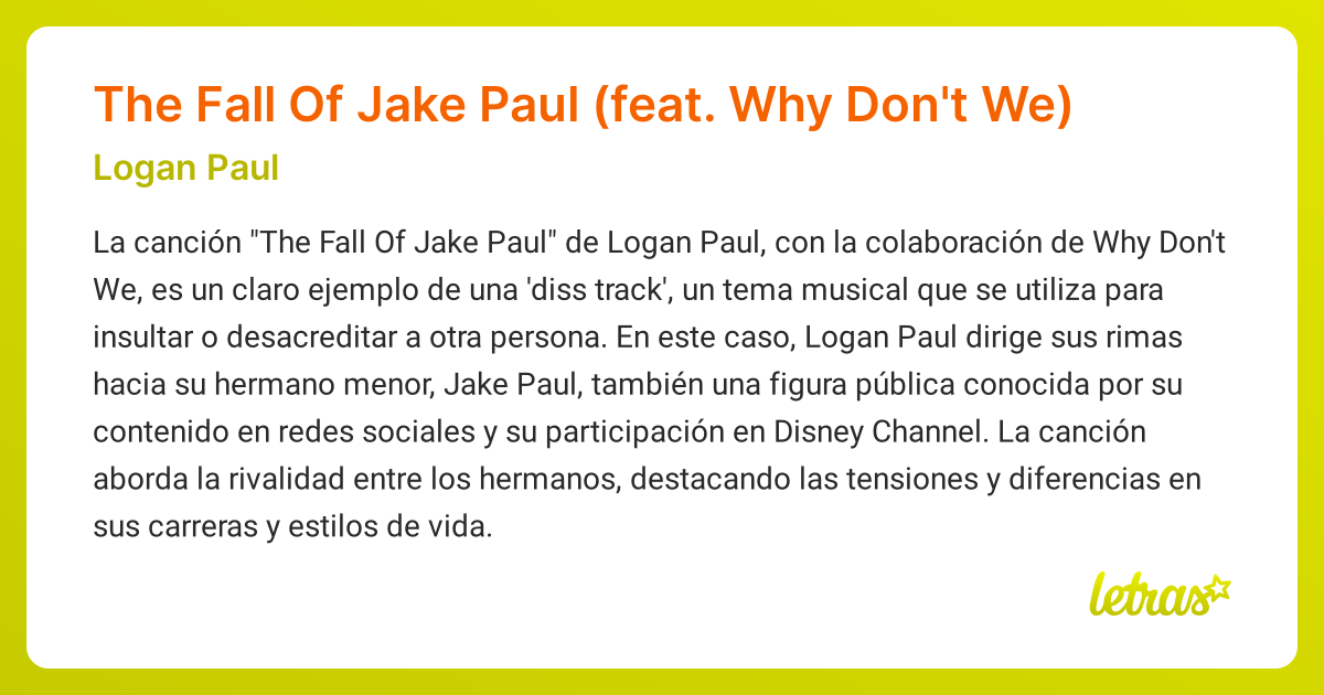 Significado de la canción The Fall Of Jake Paul (feat. Why Don't We ...