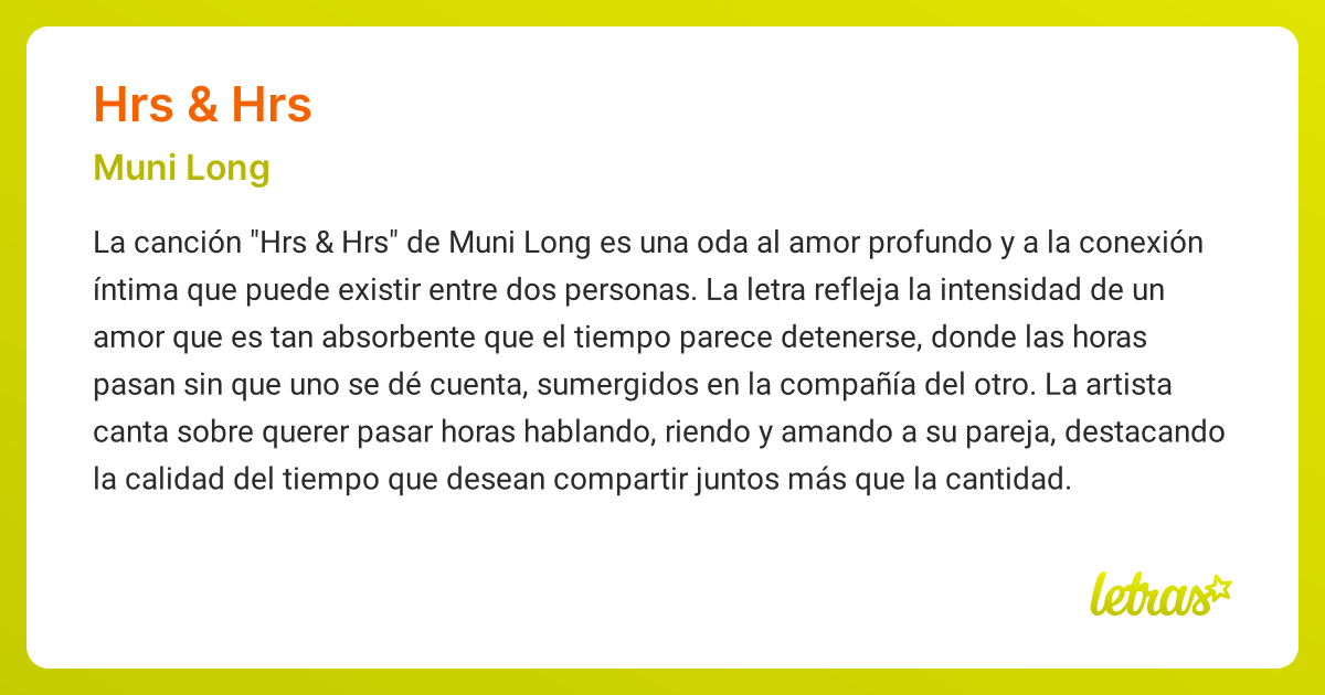 Significado de la canción HRS & HRS (Muni Long) - LETRAS.COM
