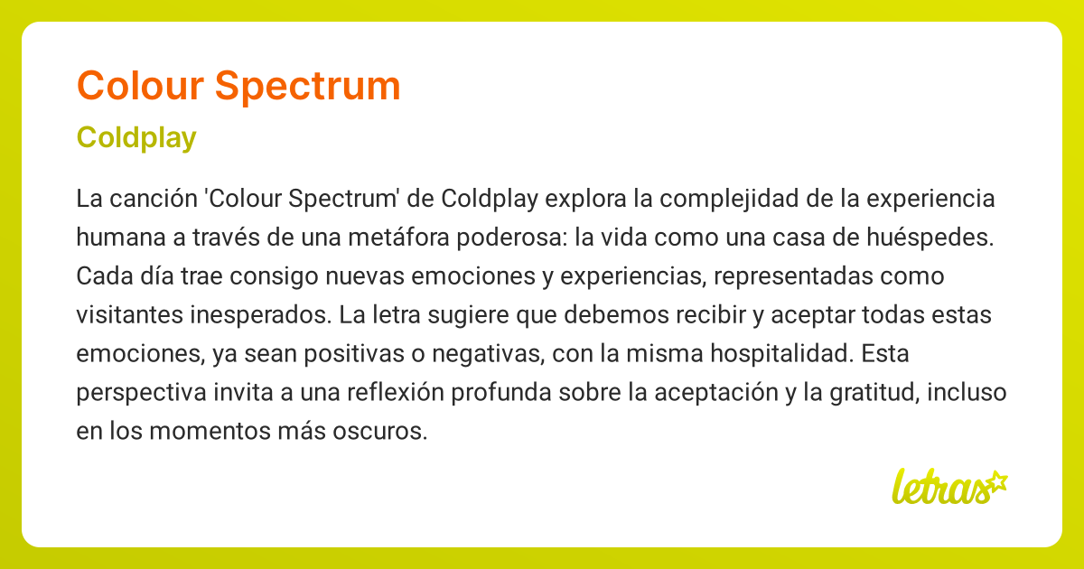 Significado de la canción COLOUR SPECTRUM (Coldplay) - LETRAS.COM