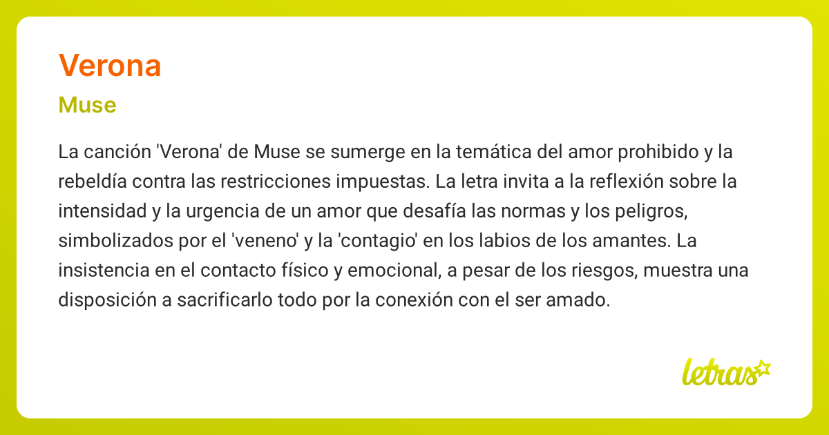 Significado de la canción VERONA (Muse) - LETRAS.COM