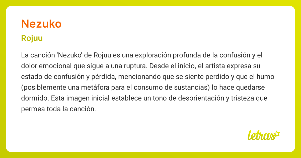 Significado de la canción NEZUKO (Rojuu) - LETRAS.COM