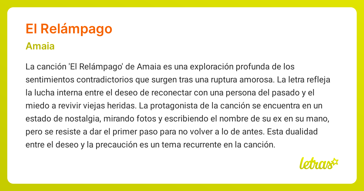 Significado de la canción EL RELÁMPAGO (Amaia) - LETRAS.COM