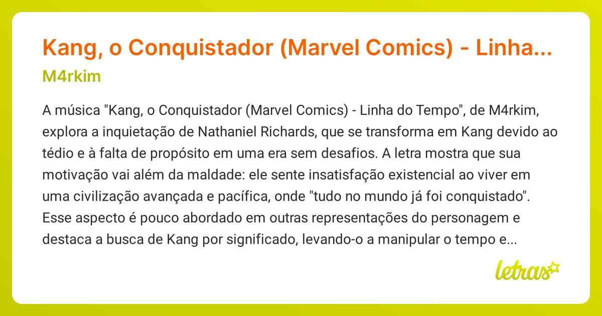 Significado da música Kang, o Conquistador (Marvel Comics) - Linha do ...