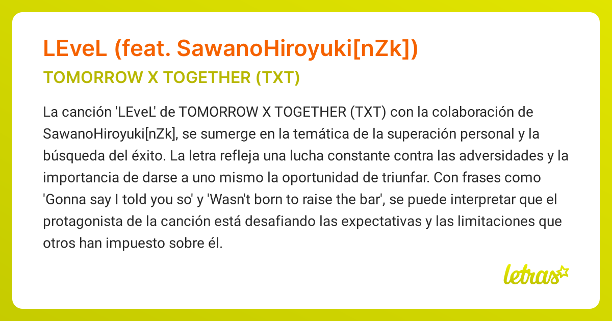 Significado de la canción LEveL (feat. SawanoHiroyuki[nZk]) (TOMORROW X ...