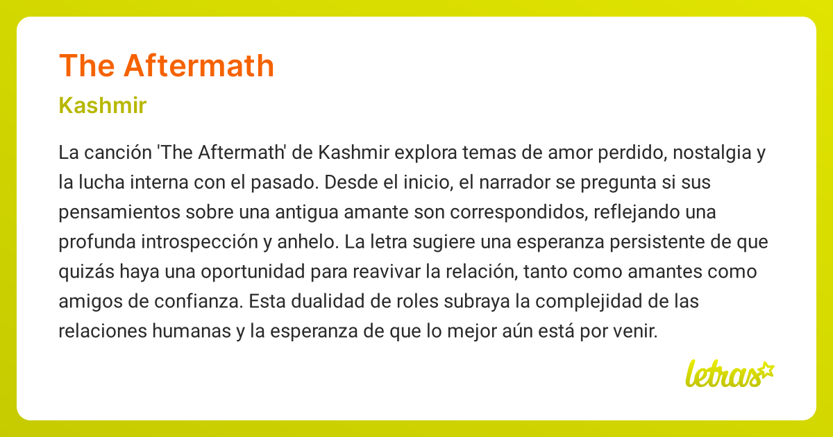 Significado de la canción THE AFTERMATH (Kashmir) - LETRAS.COM