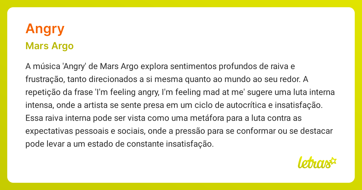Significado da música ANGRY (Mars Argo) - LETRAS.MUS.BR