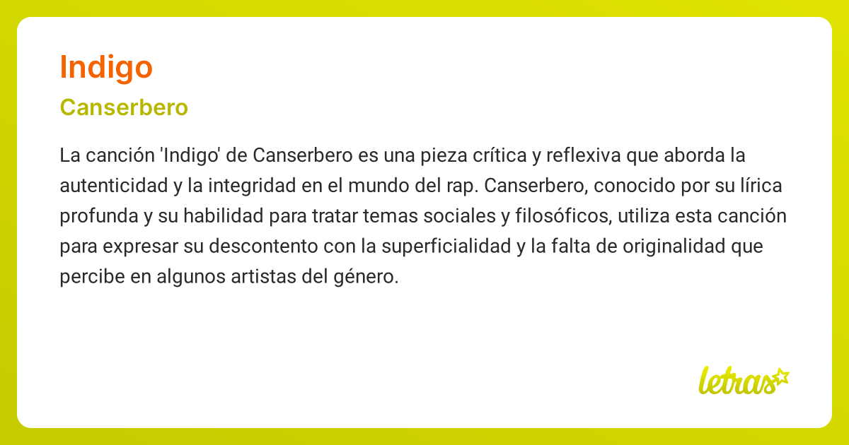 Significado de la canción INDIGO (Canserbero) - LETRAS.COM