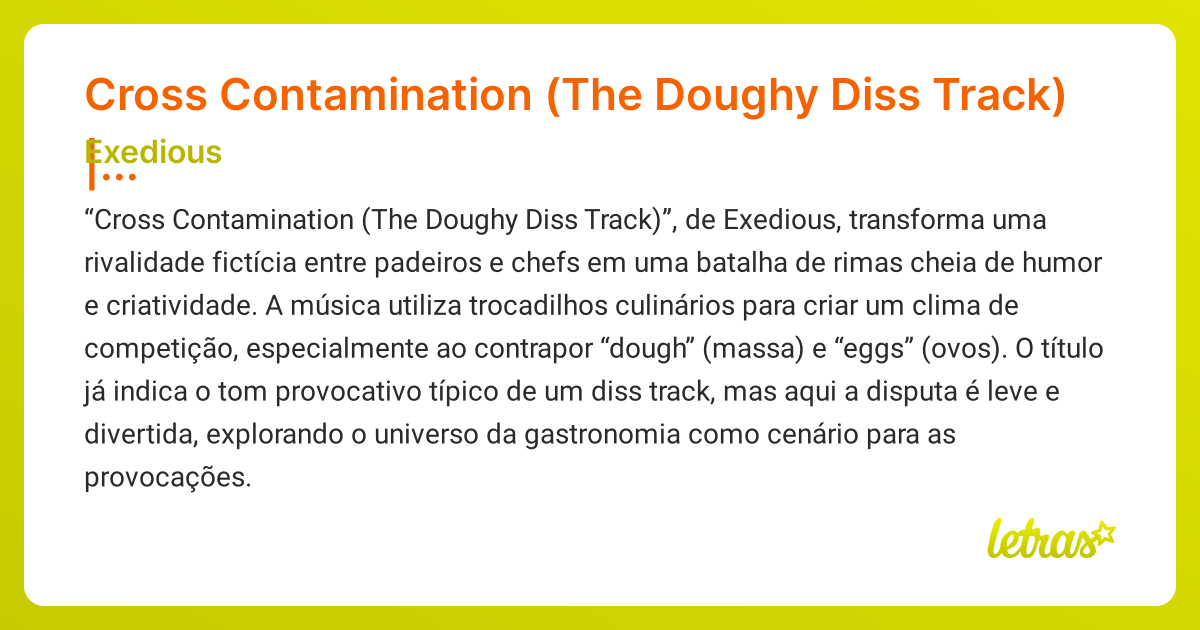 Significado da música Cross Contamination (The Doughy Diss Track ...