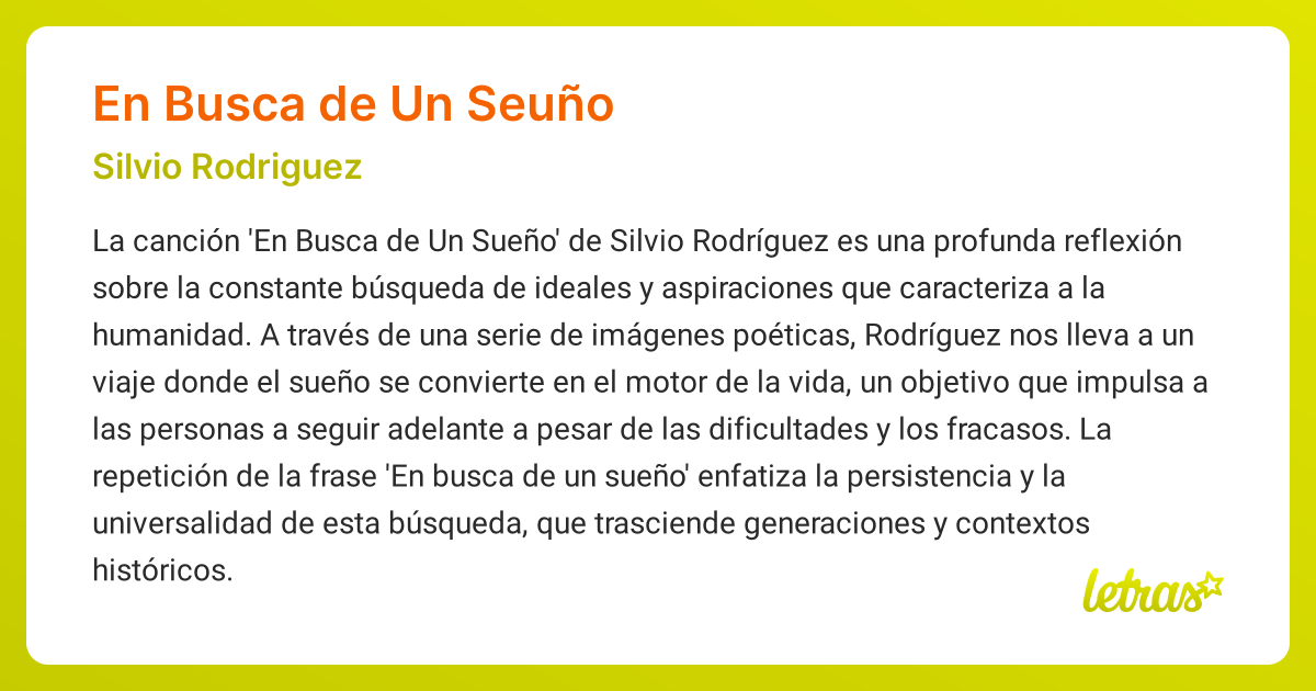 Significado de la canción EN BUSCA DE UN SEUÑO (Silvio Rodriguez ...