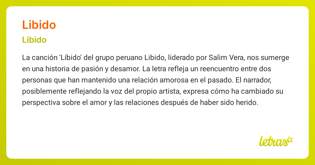 Significado de la canción LIBIDO (Libido) - LETRAS.COM