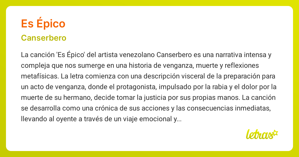 Significado de la canción ES ÉPICO (Canserbero) - LETRAS.COM