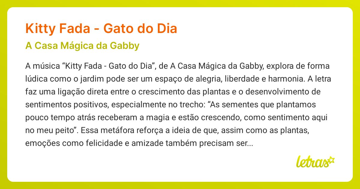 Significado da música KITTY FADA - GATO DO DIA (A Casa Mágica da Gabby ...