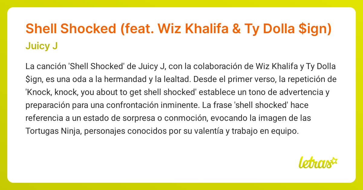 Significado de la canción Shell Shocked (feat. Wiz Khalifa & Ty Dolla ...