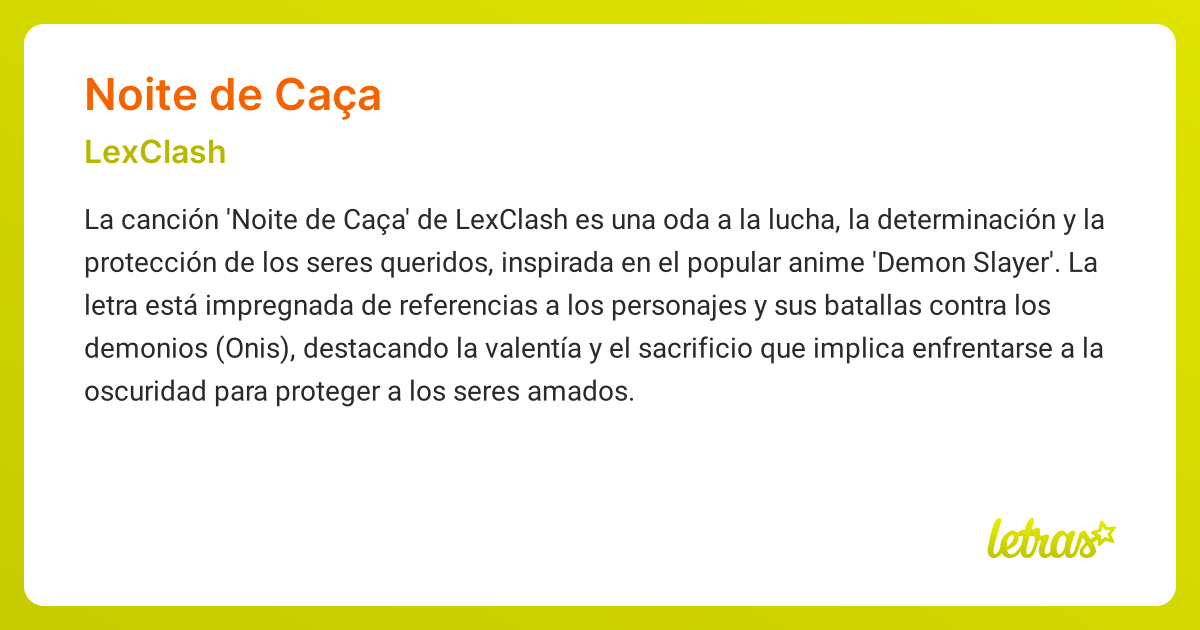 Significado de la canción NOITE DE CAÇA (LexClash) - LETRAS.COM