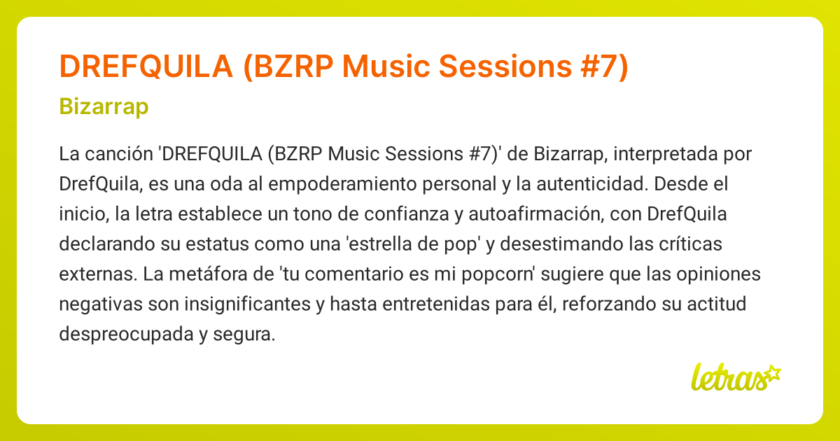 Significado de la canción DREFQUILA (BZRP Music Sessions #7) (Bizarrap ...