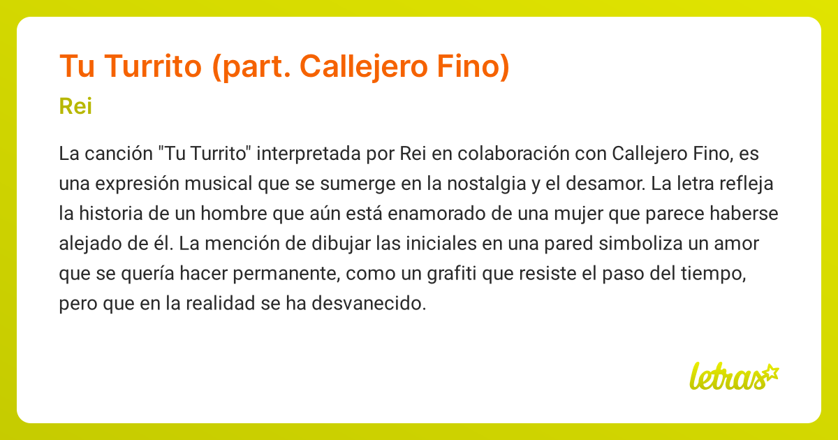 Significado de la canción Tu Turrito (part. Callejero Fino) (Rei ...