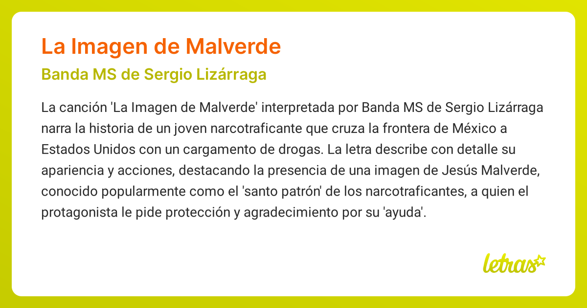 Significado de la canción LA IMAGEN DE MALVERDE (Banda MS de Sergio ...