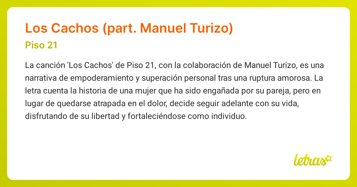 Significado de la canción Los Cachos (part. Manuel Turizo) (Piso 21 ...