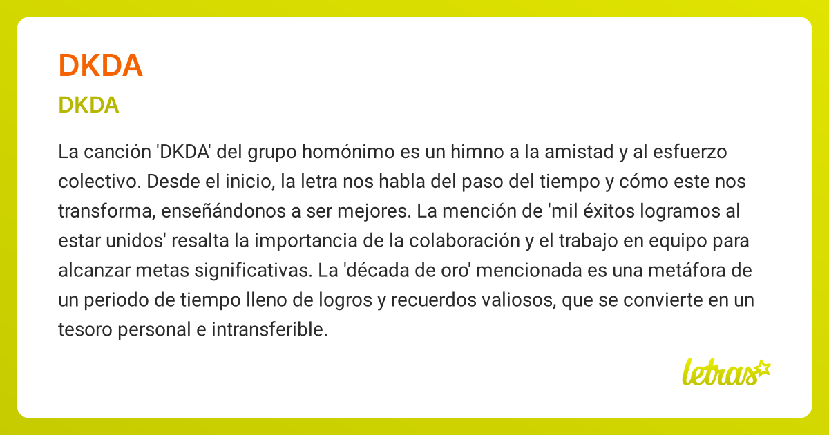 Significado de la canción DKDA (DKDA) - LETRAS.COM