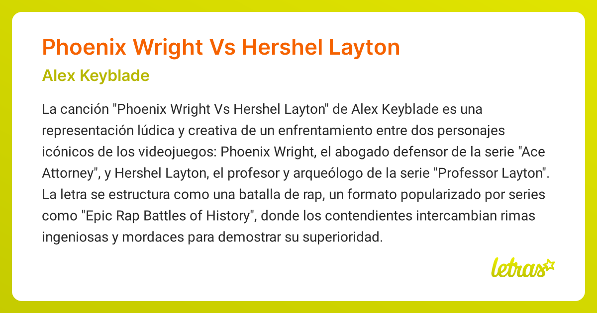 Significado de la canción Phoenix Wright Vs Hershel Layton (Alex ...