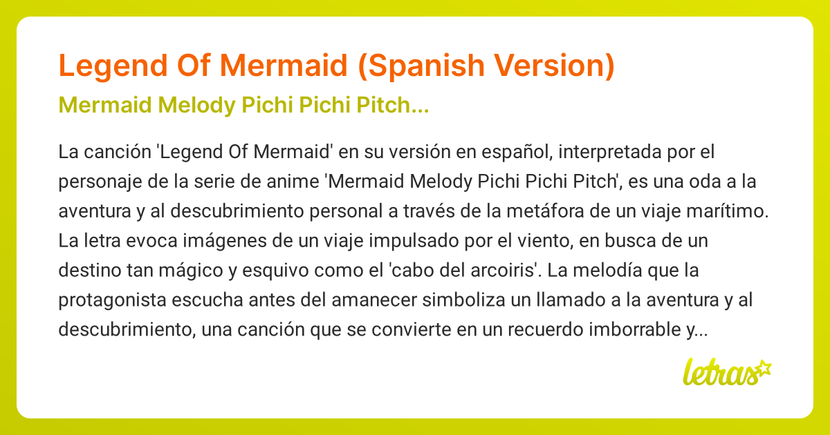 Significado de la canción Legend Of Mermaid (Spanish Version) (Mermaid ...
