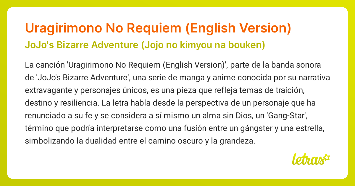 Significado de la canción Uragirimono No Requiem (English Version ...