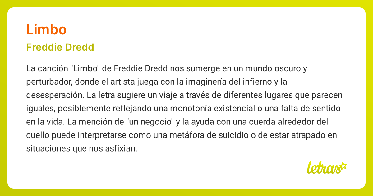 Significado de la canción LIMBO (Freddie Dredd) - LETRAS.COM